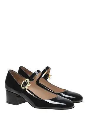 GIANVITO ROSSI Mary Ribbon Pumps - Black Calf Leather