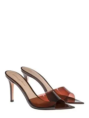 GIANVITO ROSSI Elle 85 Mules - Brown