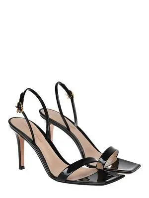 GIANVITO ROSSI Ribbon Stiletto 85 Sandals - Black Calf Leather