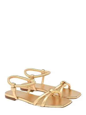GIANVITO ROSSI Juno 05 Flat Sandals - Gold Leather