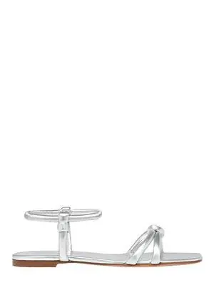 GIANVITO ROSSI Juno 05 Flat Sandals - Silver-tone Leather
