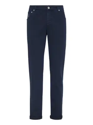 Brunello Cucinelli Logo-embroidered Jeans - Blue