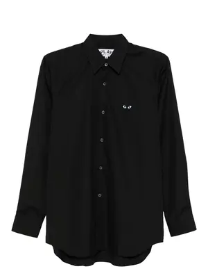 Play Comme Des Garcon Heart-patch Shirt - Black