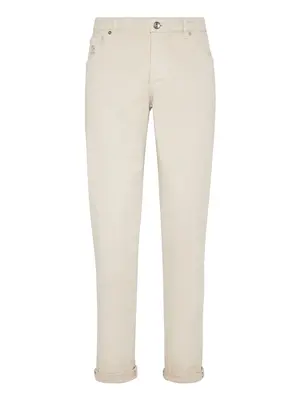 Brunello Cucinelli Logo-embroidered Jeans - Neutrals