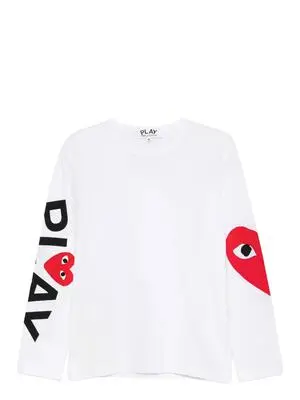 Play Comme Des Garcon Heart-print T-shirt - White