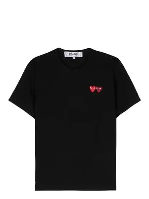 Play Comme Des Garcon Heart Appliqué T-shirt - Black