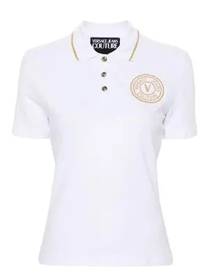 VERSACE Embroidered-logo Polo Top