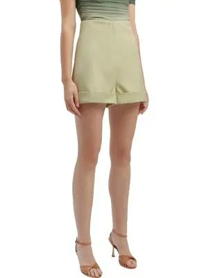 Bardot Anna High-waisted Shorts - Pale Khaki
