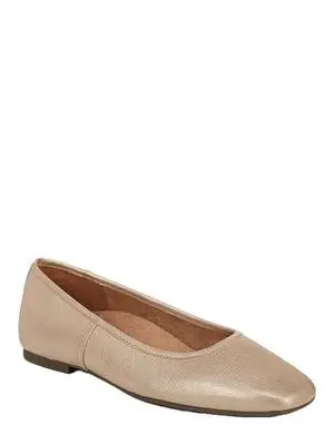 Vionic Orinda Square Toe Flat Gold