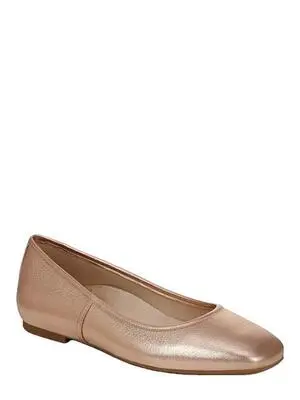 Vionic Orinda Square Toe Flat Rose Gold