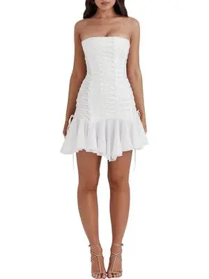House Of Cb Sirena Strapless Mini Dress - White