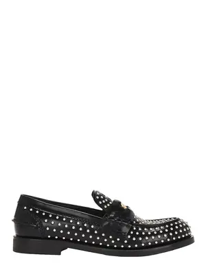 Miu Miu Miu Miu Studded Penny Loafer Nero