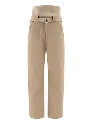 Alaïa Cargo Trousers With Knit Band - Beige