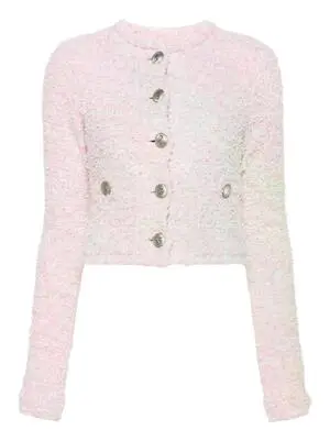 Balenciaga Cropped Tweed Jacket - Pink