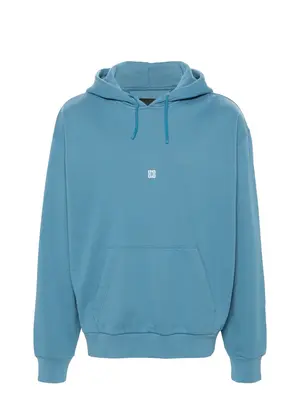 Givenchy 4g-embroidered Drawstring Hoodie - Blue