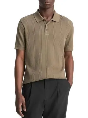 Vince Variegated Texture Polo Shirt Dome