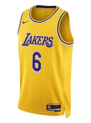 Nike Nba Los Angeles Lakers Lebron James Icon Edition Jersey - Yellow/purple