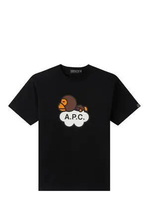 A BATHING APE X A.p.c Milo Cloud T-shirt - Black
