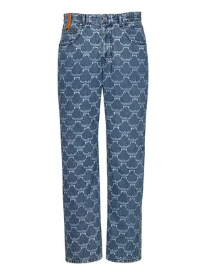 Mcm Lauretos Monogram Denim Jeans - Indigo