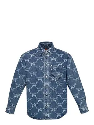 Mcm Lauretos Monogram Denim Shirt - Indigo