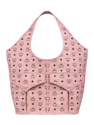 Mcm Leni Visetos Shopper - Soft Pink