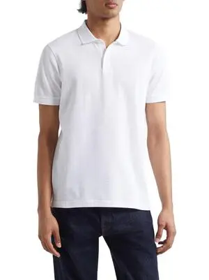 Sunspel Cotton Piqué Polo - White