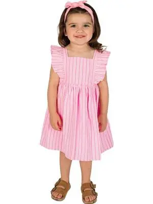 POPATU Popatu Stripe Ruffle Pinafore Dress