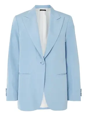 Brioni Silk And Cotton-blend Twill Blazer - Light Blue