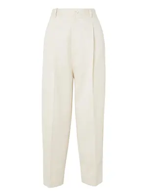 BOUGUESSA Bouguessa Lee Pleated Cotton-Twill Tapered Pants