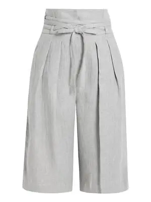 BRUNELLO CUCINELLI Brunello Cucinelli Metallic Herringbone Linen-Blend Shorts