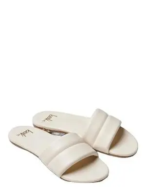 Beek Beek Sugarbird Leather Slide Sandal Eggshell