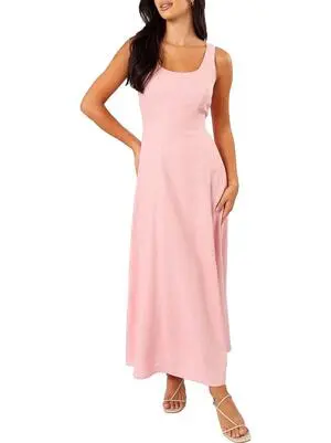 PETAL & PUP Tatum Sleeveless Linen Blend Maxi Dress - Pink