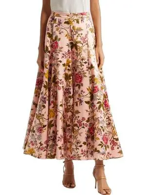 Cinq À Sept Hilda Floral Skirt Soft Pink Multi