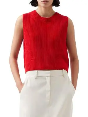French Connection Mozart Crop Sweater Vest 60-mars Red