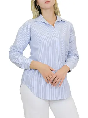 BEACHLUNCHLOUNGE Beachlunchlounge Stripe Oversize Shirt Bay Blue