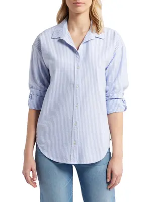 BEACHLUNCHLOUNGE Beachlunchlounge Stripe Oversize Shirt Russian Blue