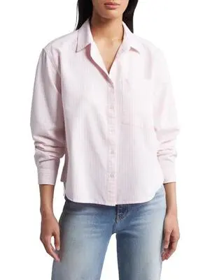 BEACHLUNCHLOUNGE Beachlunchlounge Long Sleeve Striped Shirt Pink Lip Gloss