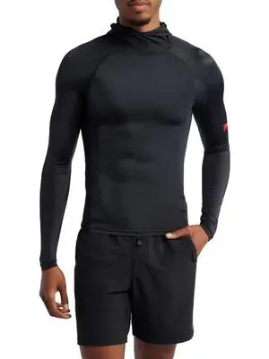 FLORENCE Long Sleeve Hooded Rashguard - Black