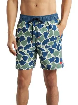 FLORENCE Standard Issue Water Repellent Swim Trunks - Blue Camo