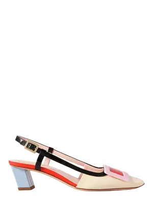 ROGER VIVIER Roger Vivier Belle Vivier 45 Patent-Leather Slingback Pumps Multi