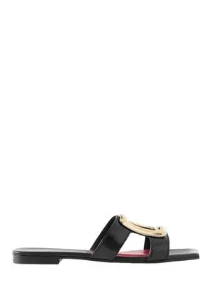 ROGER VIVIER Nagoya Cutout Leather Slides - Black