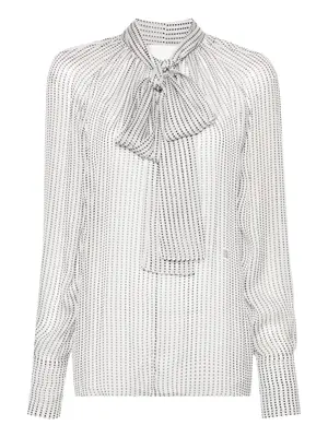 Givenchy Polka-dot Silk Blouse - White