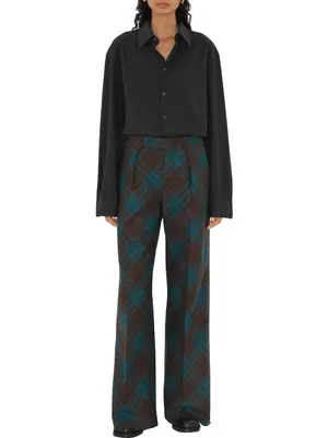 Burberry Wool Tailored Trousers - Brown