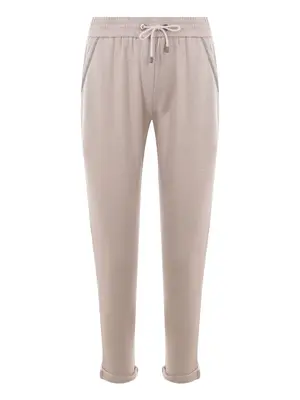 Brunello Cucinelli Monili-embellished Sweatpants - Neutrals