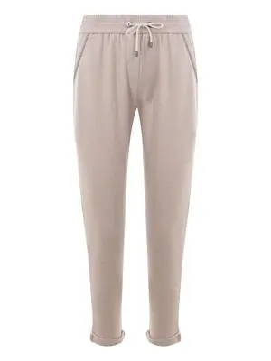 Brunello Cucinelli Brunello Cucinelli Monili-Embellished Sweatpants Neutrals