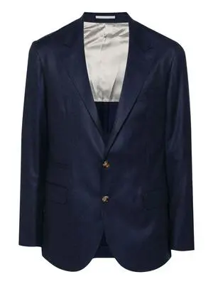Brunello Cucinelli Single-breasted Wool Blazer - Blue