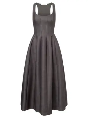 Philosophy Di Lorenzo Serafini Square-neck Midi Dress - Grey
