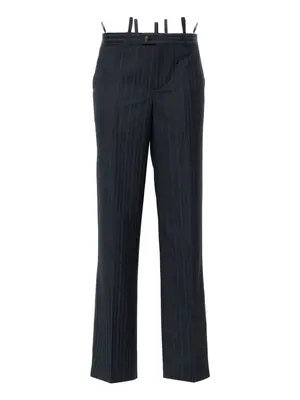 BETTTER Pinstriped Tailored Straight Trousers - Blue