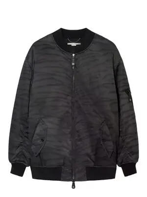 Stella McCartney Stella McCartney Tiger-Print Bomber Jacket Black