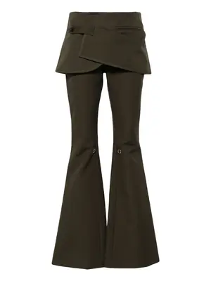COURREGES Layered-skirt Bootcut Trousers - Green